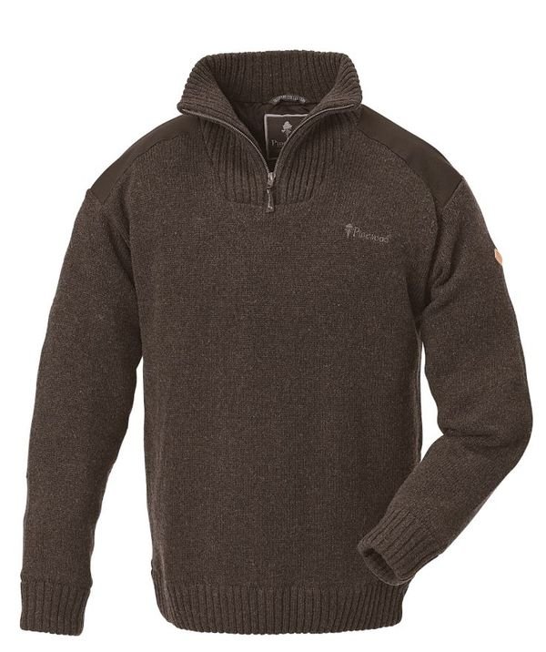 Pinewood Hurricane Sweater Brown Mel - Trøjer - www.huntinglife.dk